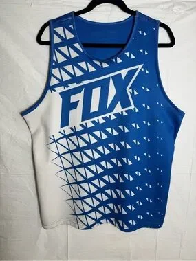 Fox | Shirts | Fox Racing Tank Top Mens Xl Blue White Sleeveless ...